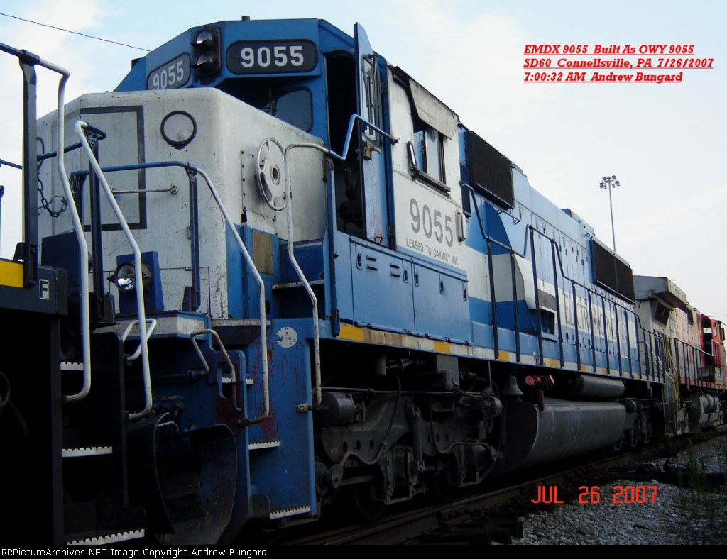 EMDX 9055 Built As OWY 9055 SD60 July 26, 2007
